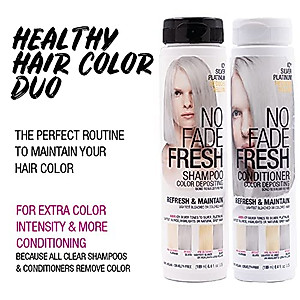 Icy Silver Platinum Hair Color Depositing Shampoo Semi Permanent Hair Color with BondHeal Bond Rebuilder - Toner to Remove Yellow on Blondes and Grays, Silver Hair Dye- 6.4 oz
