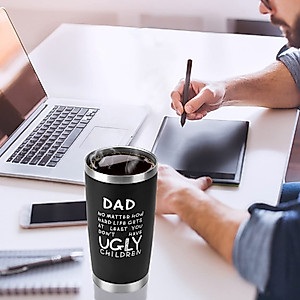 Fathers Day Funny Gifts for Dad Men Husband Grandpa Him from Daughter Son Children Wife, 20oz Tumbler Cup with Straws, Lids-Birthday,Christmas,Retirement, Anniversary Presents Idea for PaPa,the Elders