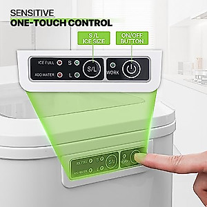 Magshion Ice Maker Countertop with Self-Cleaning, 26lbs/24H, Bullet-Shaped Ice (2 Sizes), Digital Display & Timer, 1.8lbs Ice Storage Capacity, Ice Cube Maker Machine for Home & Kitchen (White)