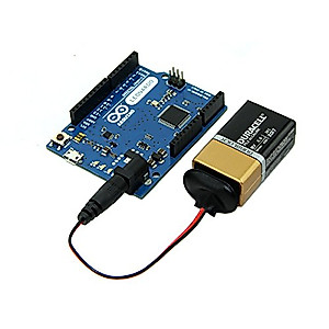 5pack 9v Battery Clip with 2.1mm X 5.5mm Male DC Plug for Arduino by Corpco