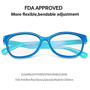 SEEAFUN Blue Light Glasses for Kids Girls Boys with Cute Car Case, UV400 Protection, Anti Blue Ray Age3-12