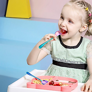 LIANYU 6-Piece Kids Forks and Spoons Silverware Set, Rainbow Children Toddler Utensils Set, Stainless Steel Child Flatware Cutlery Set for Home Preschools, Dishwasher Safe