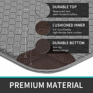 DEXI Kitchen Rugs Anti Fatigue Cushioned Comfort Standing Mats 2 Pieces Set Waterproof Runner Mats Easy to Clean 17"x59"+17"x79" Grey