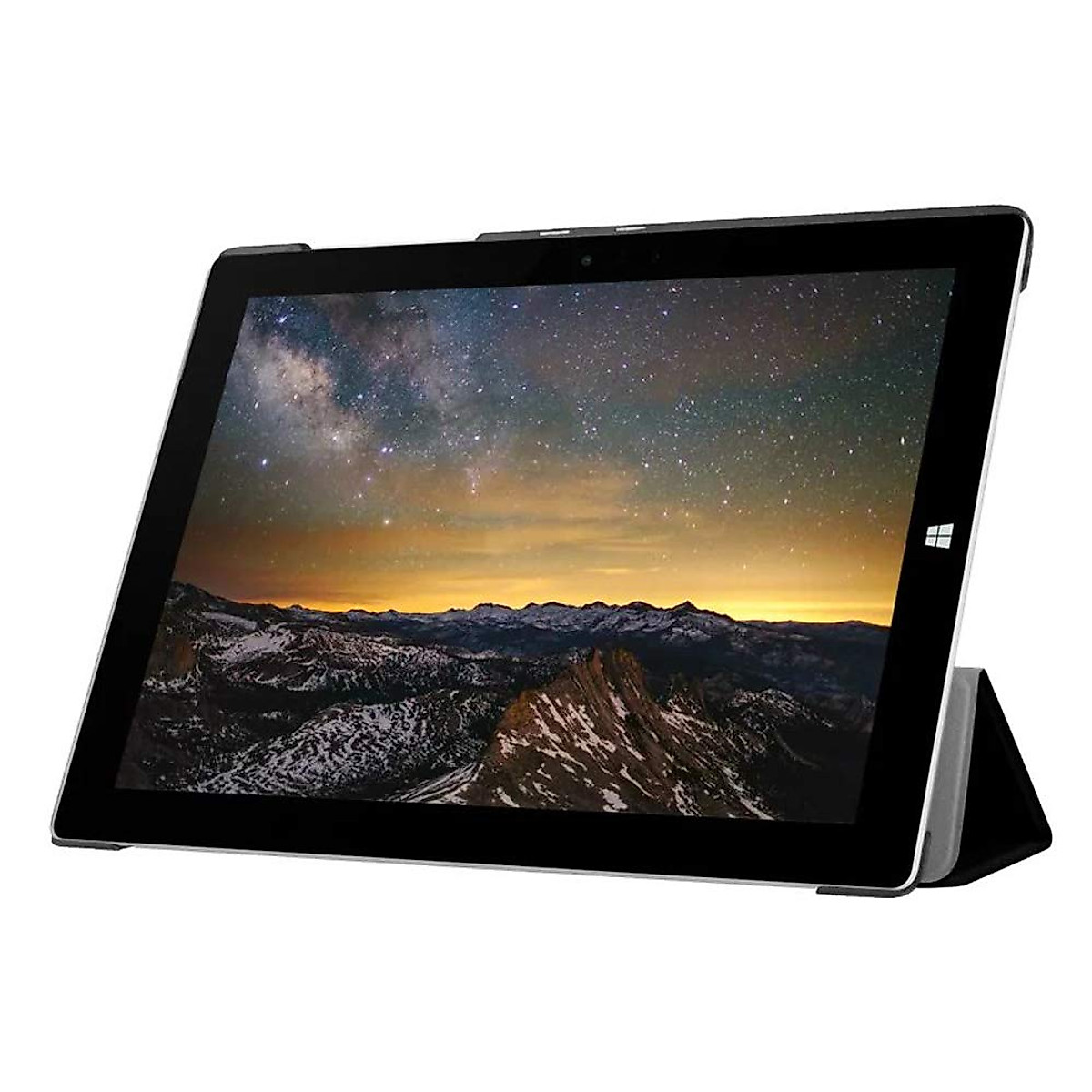 for Microsoft Surface 3 1645 1657 10.8 inch Tablet PC Smart Cover, Ultra Slim Folio Stand with Sleep/Wake Up Function Leather Case for Surface3 10.8" (1-Black)