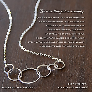 EFYTAL 60th Birthday Gifts for Women, Sterling Silver Six Circle Necklace for Her, Gifts for 60 Year Old Woman, 60th Birthday Necklace, Birthday Gifts for Women Turning 60, 60th Birthday Gift Ideas