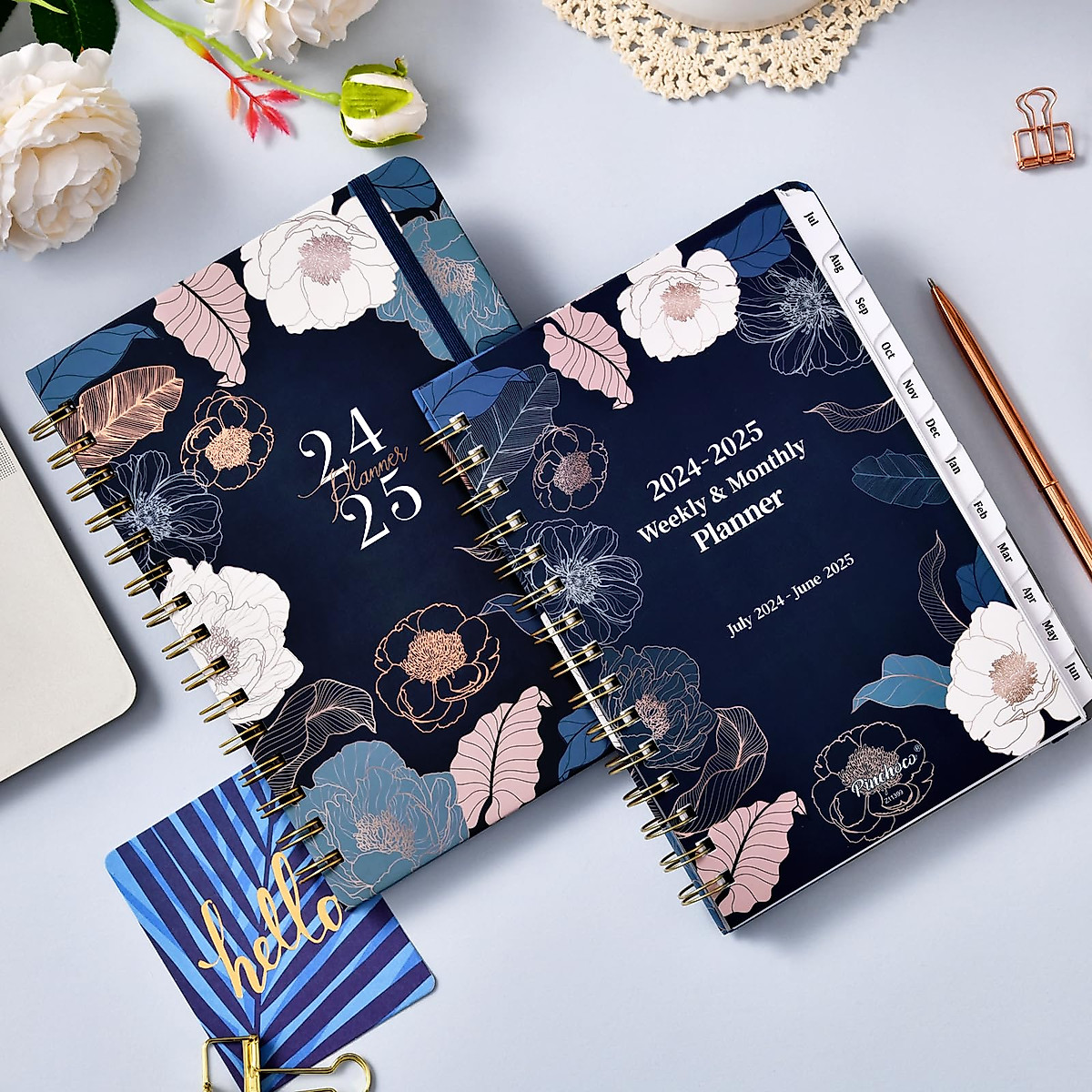 2024-2025 Planner - Academic Planner 2024-2025, Jul. 2024 - Jun. 2025, 6.4" x 8.5", 2024-2025 Planner Weekly and Monthly with Marked Tabs - Engraved