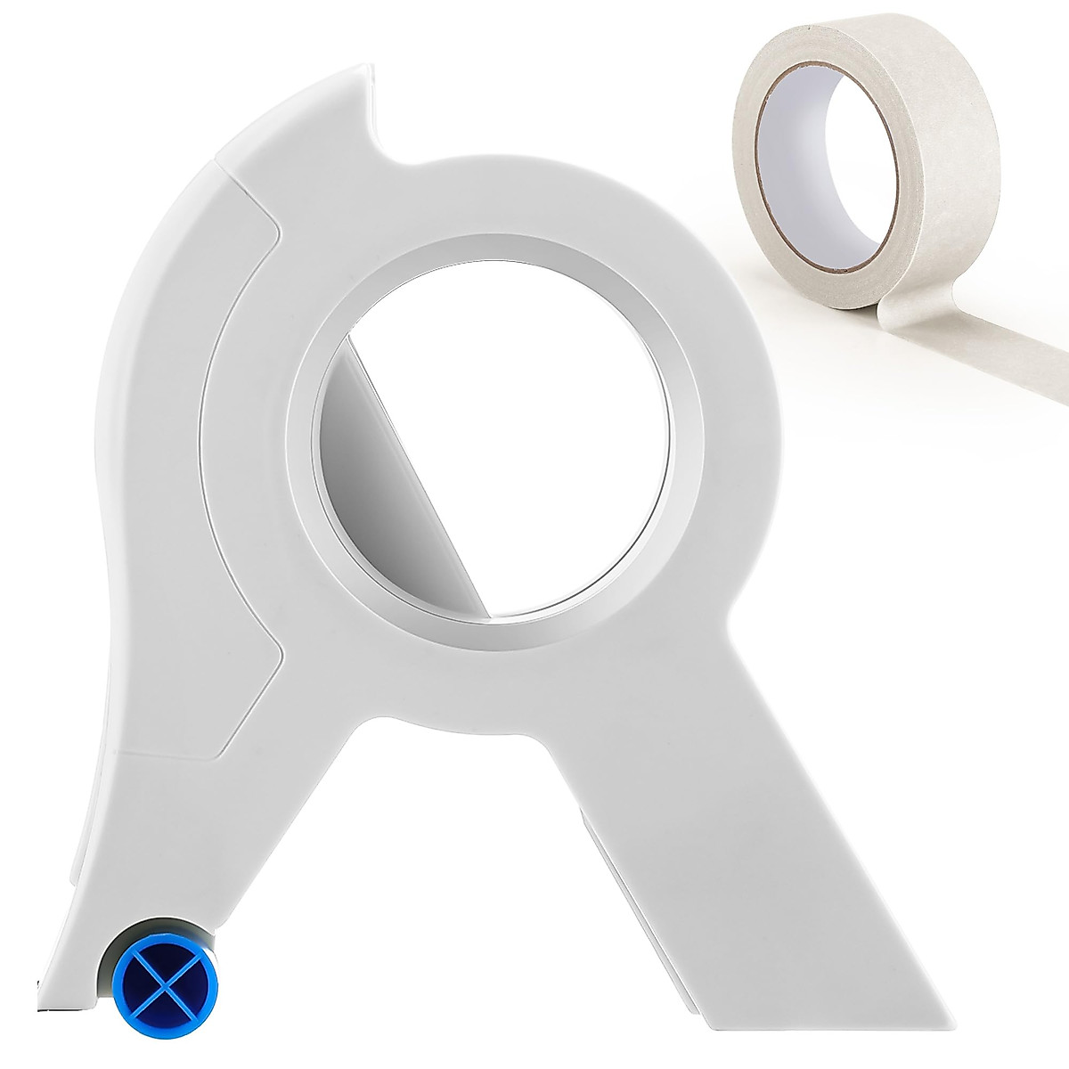 Hohean 1 Pack Masking Paint Tape Applicator Each 1.4 Inch Painters Tape, Portable Masking Set Sharp Tape Cutter for Painting, Trim, Windows, and Door Frames (White)