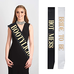 Snsowed 12 Pack- Bachelorette Party Bride To Be Sash- Unique Bride Bridesmaid Sashes for Bachelorette Party (Black, Rose Gold Letters)