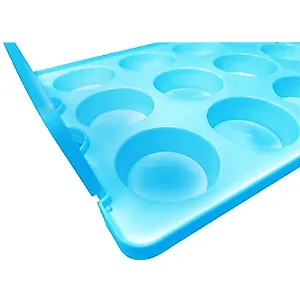 DuraCasa Cupcake Carrier, Cupcake Holder | Premium Upgraded Model Holds Cupcakes Steadier | Store up to 36 Cupcakes or Muffins | Stacking Cupcake Storage Container | Use 1,2, or 3 Tiers (Blue)