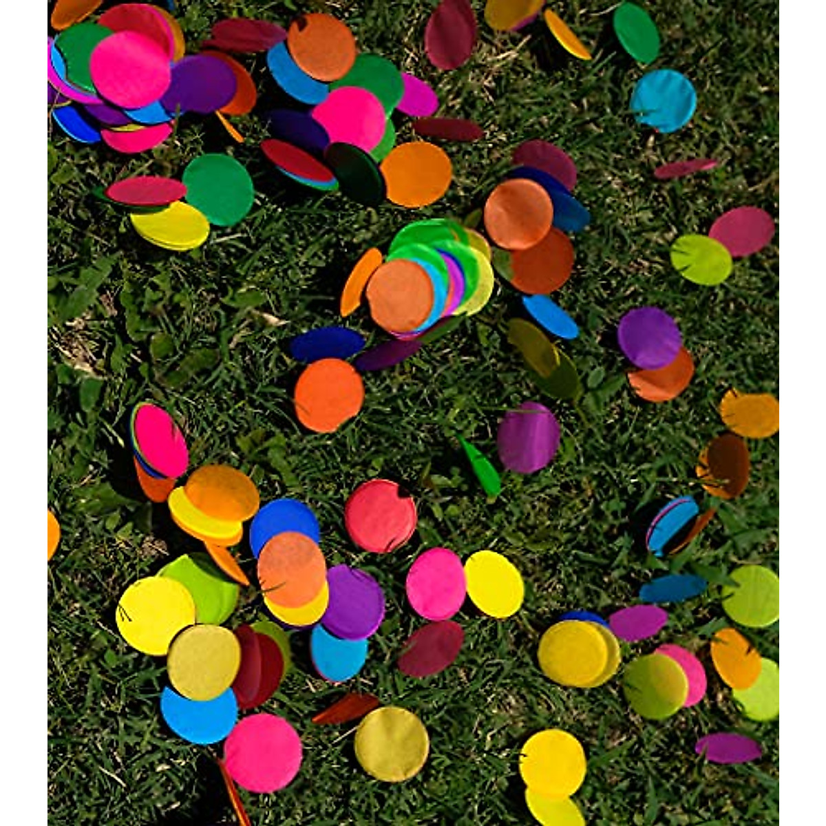 La Sol Imports Round Tissue Confetti Circle Dots Rainbow - Confetti for Party Table Wedding Celebrations Multicolor Biodegradable Paper Tissue 1 inch Circles, 1.4 Ounce (Pack of 1)