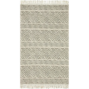 Loloi II Noelle Collection NOE-07 Ivory/Grey, Geometric Area Rug 9'-0" x 12'-0"