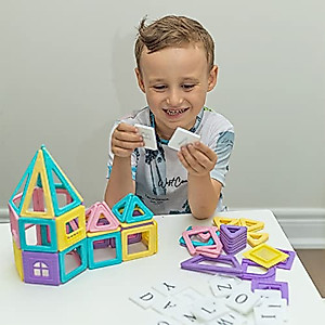 Rurvale 100Pcs Magnetic Blocks, Magnet Toys for 3 4 5 6 7 8 Year Old Boys Girls, Magnetic Tiles, Learning Educational STEM Toys for Toddlers 3-5, 4-8, Building Blocks for Kids Ages 3+ Birthday Gifts