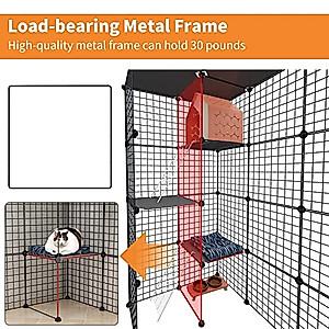 Eiiel Large Cat Cage Enclosure Indoor DIY Cat Playpen Detachable Metal Wire Kennels Crate 2x3x4 Large Exercise Place Ideal for 1-3 Cat…
