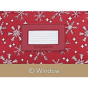 Covermates Keepsakes Christmas Light Storage Box - Carrying Handles, Sturdy Interior Walls - Holiday Storage-Red Snowflake