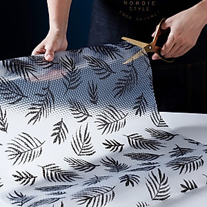 Shelf Liner for Kitchen Cabinets Non-Adhesive Leaf Drawer Liner Non-Slip Refrigerator Liner Waterproof Fridge Pad Cupboard Mat Easy Placemats, Ideal for Wire Pantry Bathroom, 17.7"× 59"