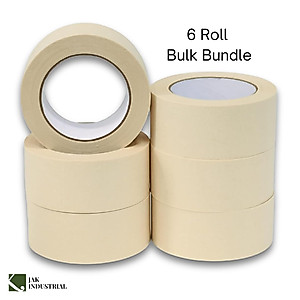 JAK Industrial 6 Rolls - 2 Inch Masking Tape for General Purpose/Painting - 60 Yards per roll