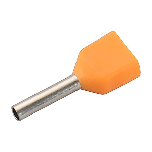 Baomain AWG 22/0.5mm² Wire Copper Crimp Connector Twin Insulated Ferrule Pin Cord End Terminal TE0508 Orange Pack of 200