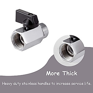 CPWUFIYD 2 Pack Brass Mini Ball Valve 1/2" NPT Female x Male Thread Shut-Off Valve