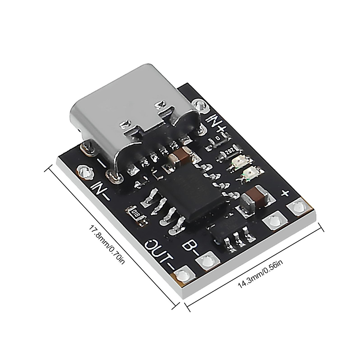 XIITIA 20pcs Mini USB Type C 3.7V Lithium Battery Charger Board 4.2V Charging Module with Protection Circuit and LED Charge Indicators(Type-C Port)