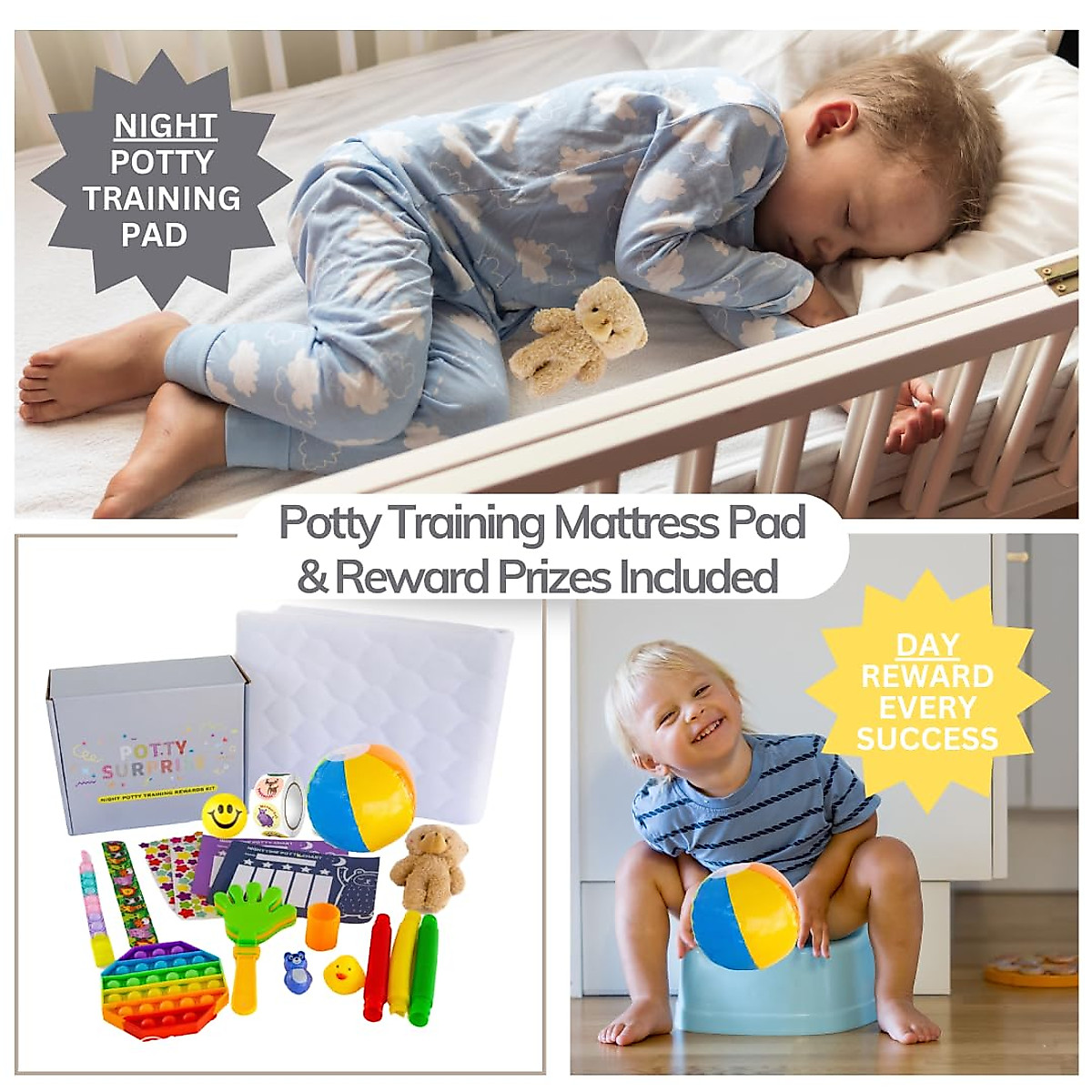 Toddler Mattress Pads – XL Potty Training Mattress Protector Pad, Potty Training Sheets Protection, Pee Mats for Kids Bedwetting, Toddler Bed Pee Pads, Waterproof Washable Reusable