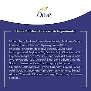 Dove Deep Moisture Body Wash For Dry Skin Moisturizing Body Wash Transforms Even The Driest Skin In One Shower , 22 Fl Oz (Pack of 4)