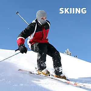EBOOT Knitted Full Face Cover Knit Winter Ski Balaclava Ski Mask Beanie One Hole Headwear (Black Gray White,3 Pcs)