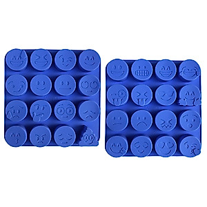 Jumbo Sized Silicone Emoji Molds - 32 Cavity 2 Pack Set by PennyCo Kitchen