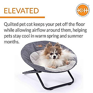 K&H PET PRODUCTS Elevated Cozy Cot Classy Gray Small 19 Inches