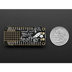 Adafruit Feather 32u4 Basic Proto - Single Board Computer with USB, I2C - Assembled Board, Headers Included