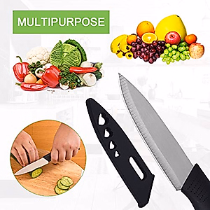 Paring Knife, New Sharp and Durable Fruit Knife with Protective Cover,fruit Knife Small Fo Exquisite Appearance,suitable for Most Types of Vegetables and Fruits,3 Pieces (black)