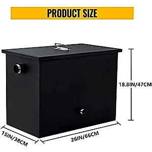 Commercial Grease Interceptor Trap 8-70 Lb - Carbon Steel Grease Trap Under Sink For Restaurant Cafe - Under Sink Grease Trap 10 GPM - Waste Water Oil-water Separator For Restaurant,20 LB