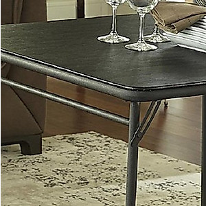 COSCO 34" Square Vinyl Top Folding Card Table, Black