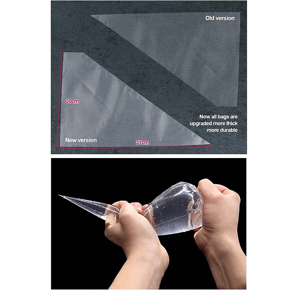 ilauke Piping Bags 15 inch 200PCS Pastry Bags Disposable Extra Thick Icing Bags for Frosting Cookie/Cake Decorating Supplies Cupcakes Baking Decoration [32 x 20 cm]