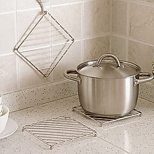 Stainless Steel Trivets for Hot Pots and Pans, VIDAYA Luxury Metal Pot Holders -Multi-Use Great Heat Resistant Hot Pads for Kitchen Counter, Upgrade Enlarged Diameter Hot Plate Holder (3 Pack)