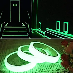 EonBon Glow in The Dark Tape,Luminous Tape 30 Feet x 1 Inch, Removable Waterproof Photo Luminescent Green Glow Tape with 10 Glow Stars, Dots and Arrows, Perfect for Home, Office, Luminous Party