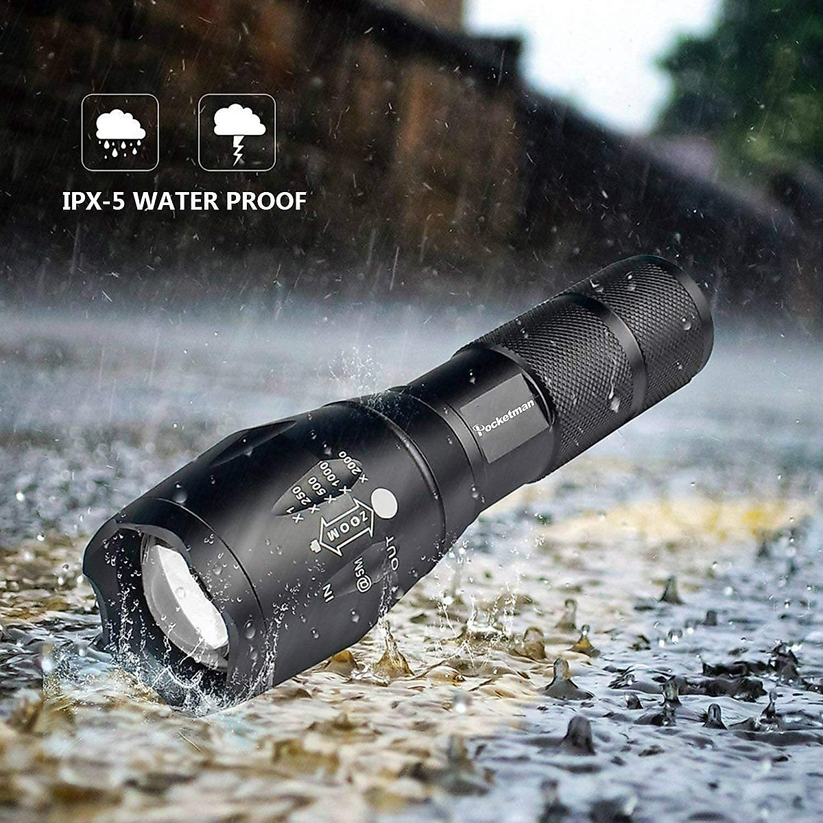 MODOAO 3pack Super Bright Flashlights High Lumens LED Flashlight With Zoomable Beam - Mini Flashlights for Camping, Hiking, Dog Walking - Powerful Emergency Flashlights with 5 Modes for Outdoor Use