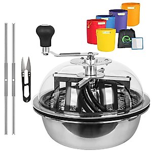 iPower 13 inch Leaf Bowl Trimmer Machine Twisted Spin Cut, 5-Gallon 5-Pack Bubble Bags Herbal Hash Filter with 25-Micron Press Screen and Scissors Included for Plant Bud and Flower