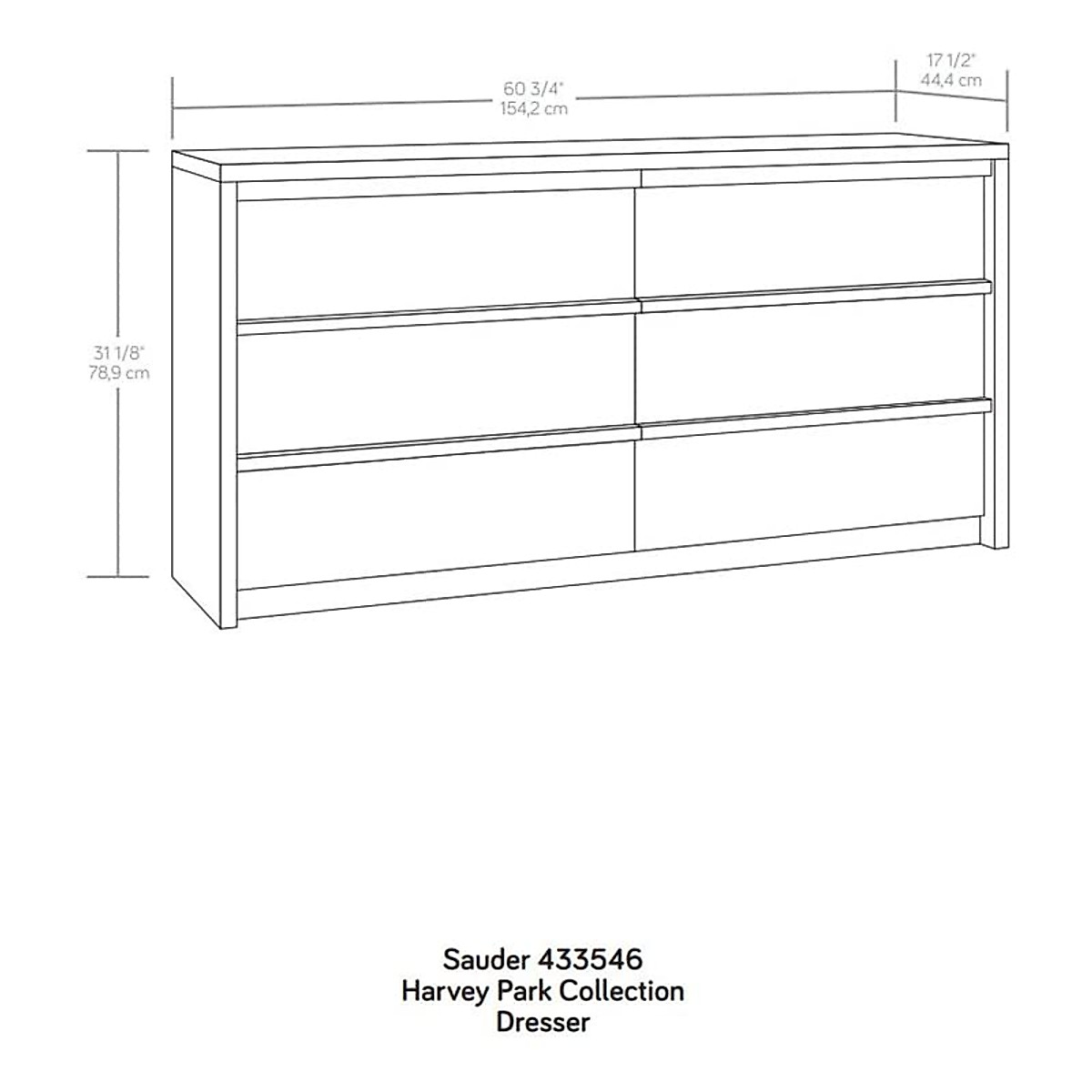 Sauder Harvey Park, Glacier Oak Finish