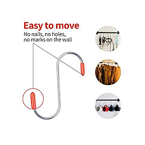 NewFamily 40 Pack S Hooks Stainless Steel for Hanging,Heavy Duty S Shaped Hooks for Hanging Clothes, Metal Hooks for Kitchen,Wardrobe,Work Shop,Bathroom,Garden,Office