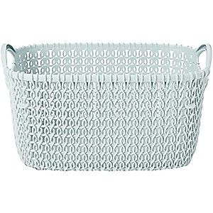 Curver Basket Rectangular Knit 9,76x6,89x5,47in in Misty Blue, 20.5 x 17.5 x 14 cm