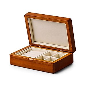 ZSEDP Solid Wood Jewelry Case For Ring Earrings Bracelet Pendant Necklace Watch Box Jewelry Organizer ( Color : D , Size : 14*10*5cm )