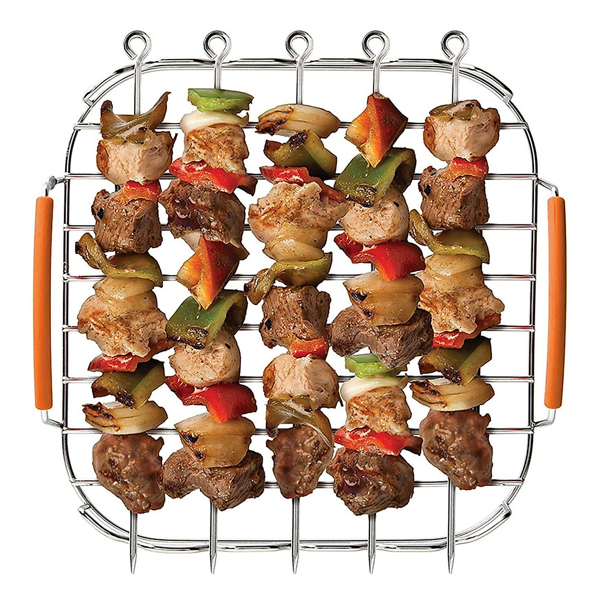 Bottone Stainless Steel Air Fryer Basket Barbecue Grill Holder Dehydrator Racks for Grill Fries Bacon Chicken Oven Press Cooker Air Fryer Square Grill Holder Basket Multiple Cooking Kitchen Appliance