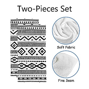 Vantaso Bath Hand Towels Set of 2 Ethnic Boho Style，Soft Absorbent Washcloths Towel for Bathroom Kitchen Hotel Gym Spa