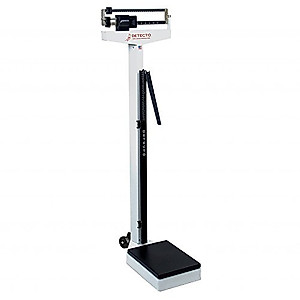 Detecto Mechanical Physician Scale, Eye Level with Wheels and Height Rod, 180kg.,Model#2381, Made in the USA