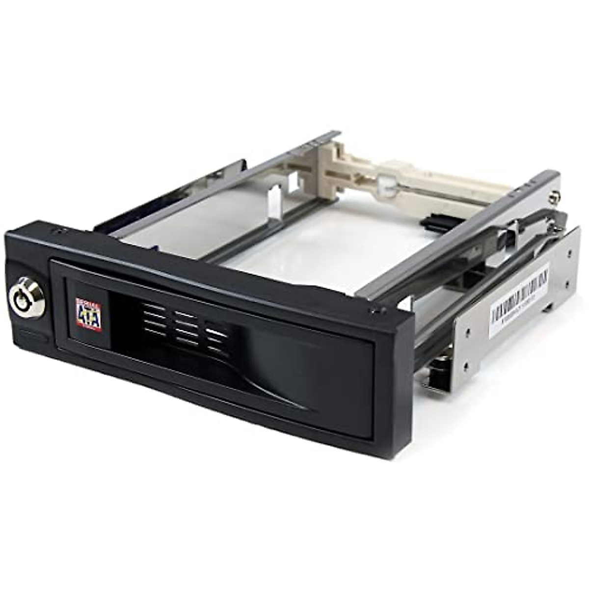 StarTech.com 5.25in Trayless Hot Swap Mobile Rack for 3.5in Hard Drive - Internal SATA Backplane Enclosure - Lockable drive bay , TAA (HSB100SATBK)