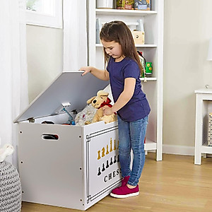 Pierybyt Wooden Storage Chest, White, 23.6" x 15" x 16.7"，Storage Chest With Safety Hinges，For Organize and Store Your Child's Toys ，Item Storage, Playroom Storage.