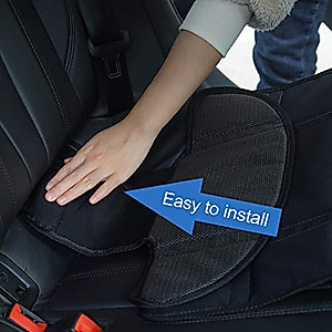INFANZIA Car Seat Protector with Thickest Padding - Auto Seat Cover Mat for Baby Child Car Seats, Waterproof 600D Fabric, PVC Leather Reinforced Corners & 2 Large Pockets for Handy Storage