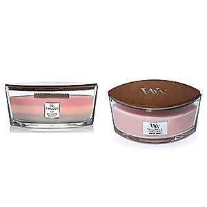 Woodwick Ellipse Scented Candle, Shoreline Trilogy, 16oz | Up to 50 Hours Burn Time & Ellipse Scented Candle, Coastal Sunset, 16oz | Up to 50 Hours Burn Time