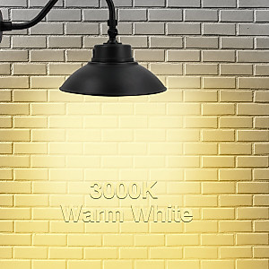 14in.Outdoor Gooseneck Barn Light,42W 4200lm Exterior LED Light Fixture with Wall Mount for Patio,Photocell Included,Black Industrial Porch Light Fixture for Farm,Entryway,Garage-3000K Warmlight-2Pack