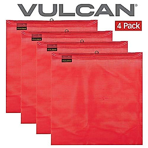 VULCAN Safety Flag with Wire Loop - Bright Red - Vinyl Coated Polyester Construction - 18 Inch x 18 Inch - 4 Pack